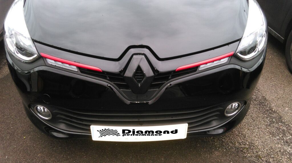 GLOSS BLACK badge logo COVERS for Renault Clio 4 2016-2019 front and ...